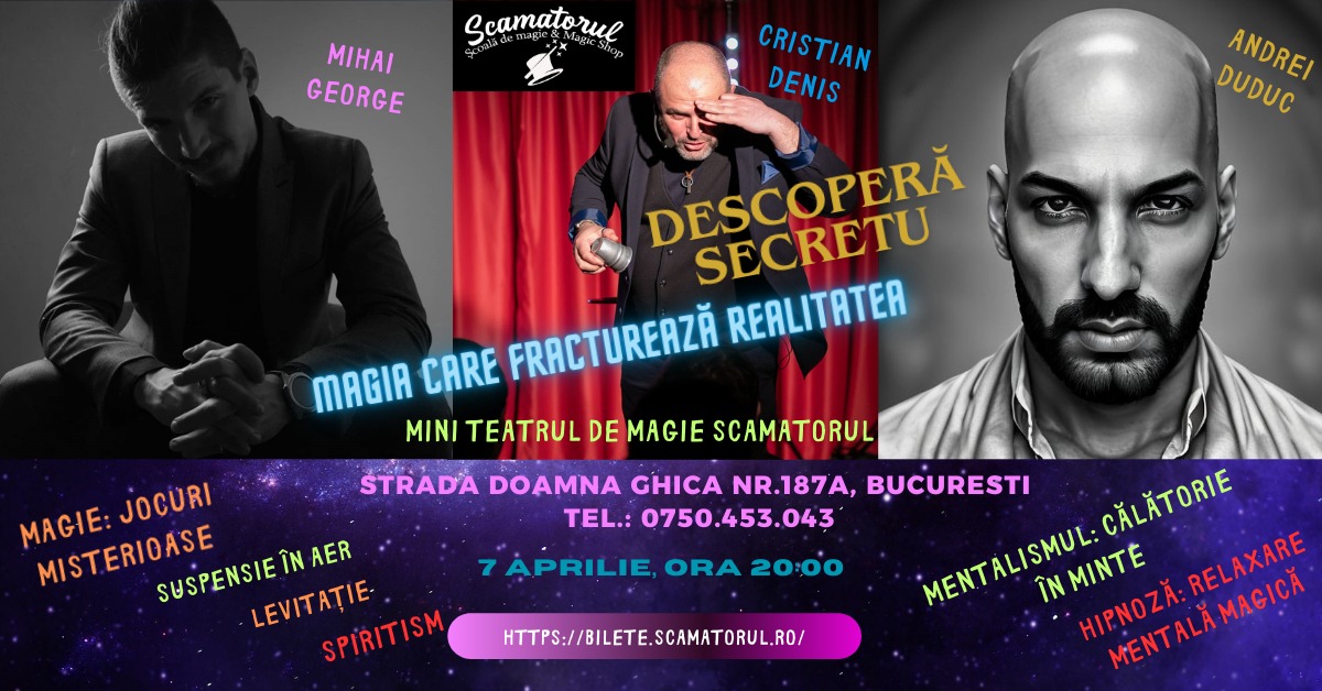 Acces spectacol de magie – 07.04.2024 – 0ra 20:00 – Bilete